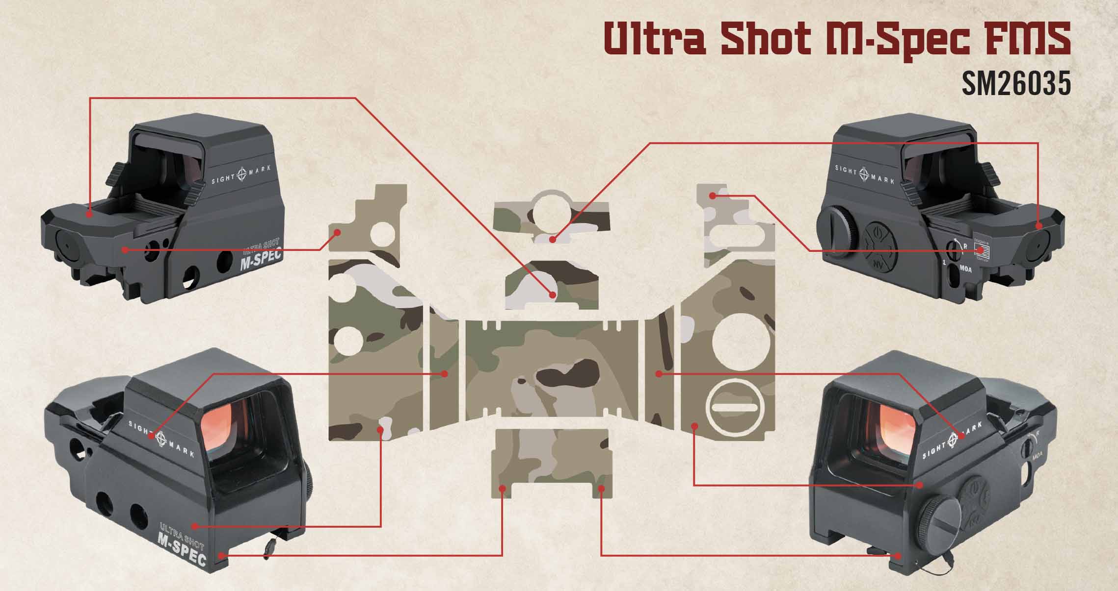 Piel de camuflaje: instrucciones para la mira réflex Ultra Shot M-Spec